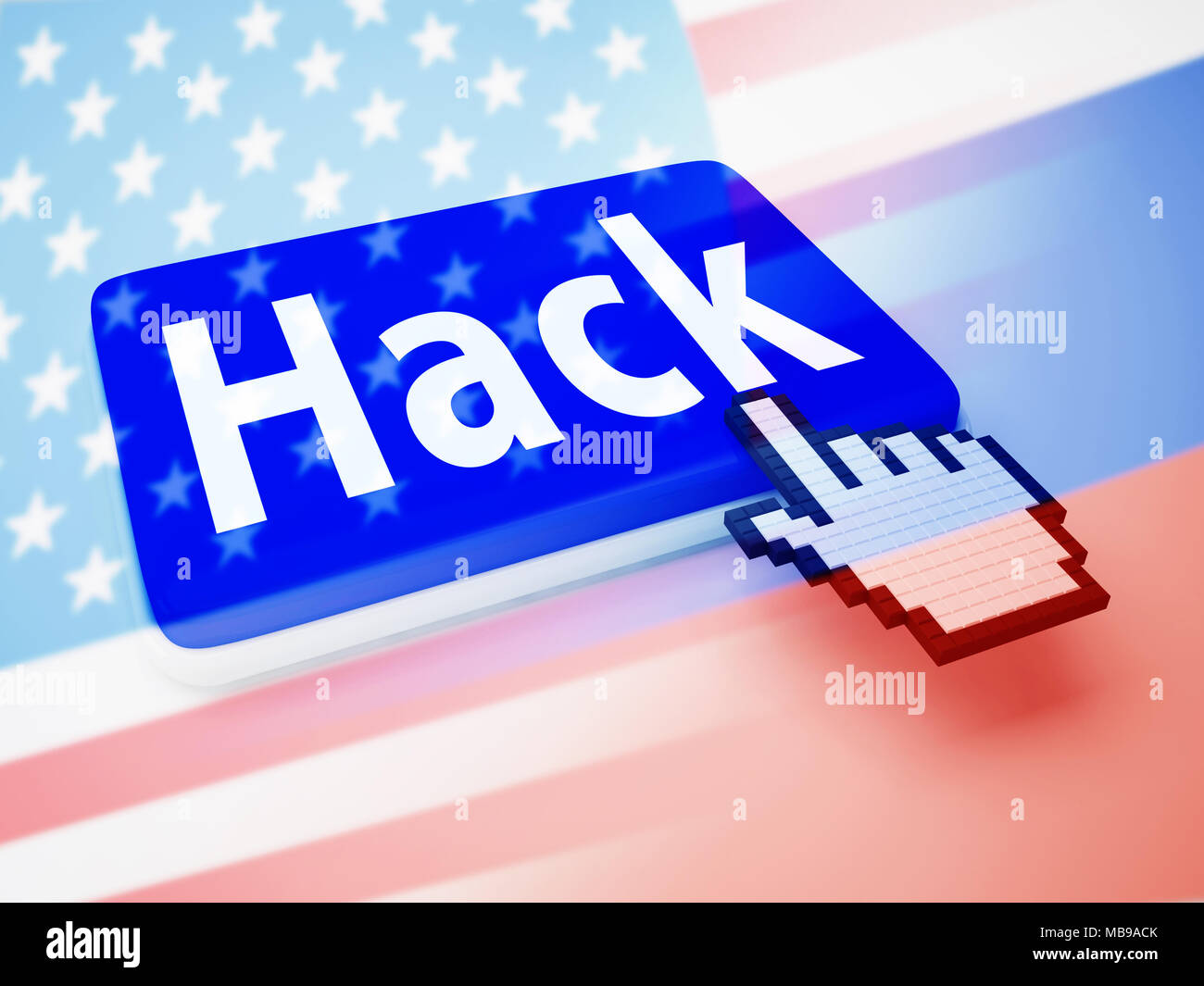 Hack Keyboard Key Pressed Showing Hacking 3d Illustration Stock Photo ...