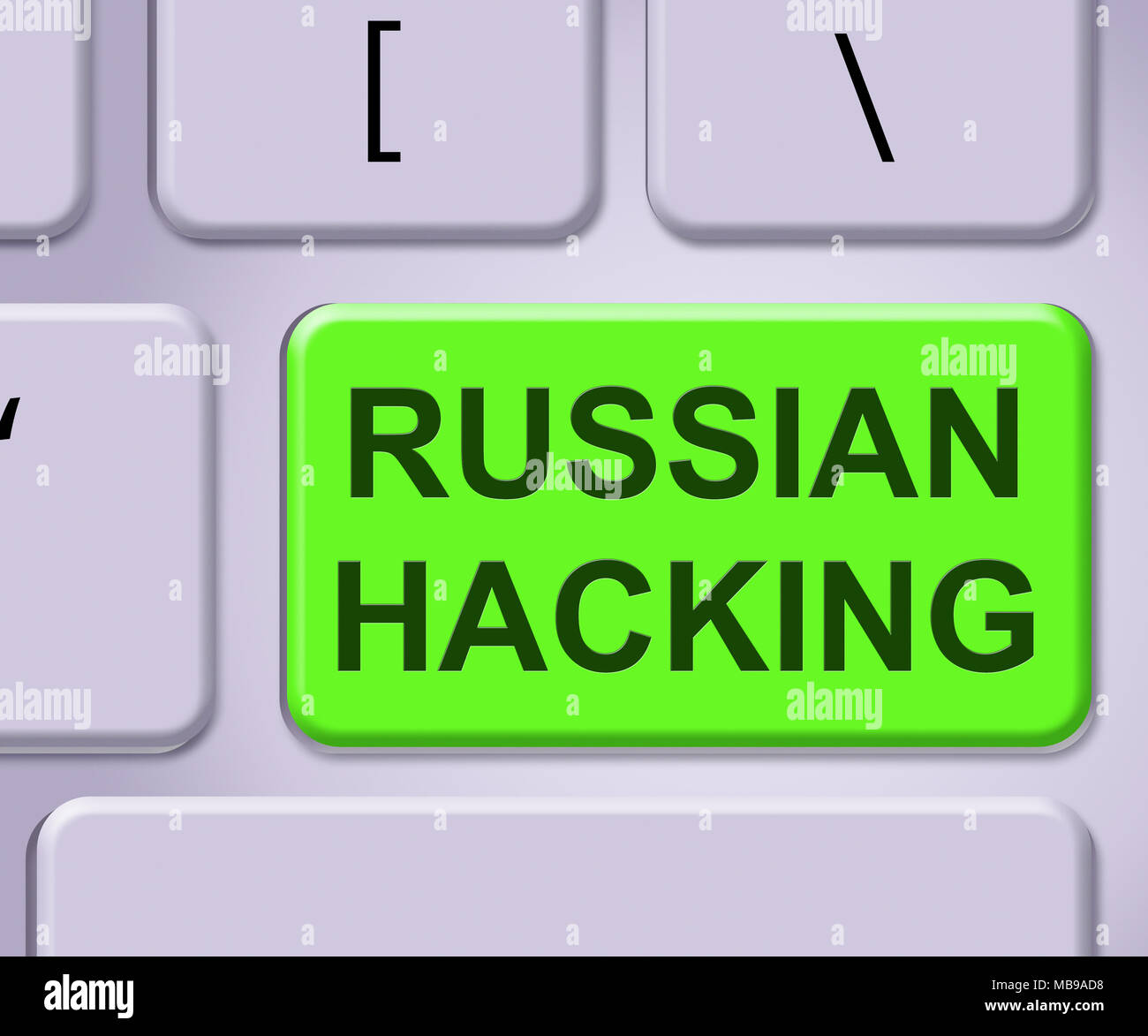 Russian Hacking Laptop Key On Keyboard Is 3d Illustration Stock Photo ...