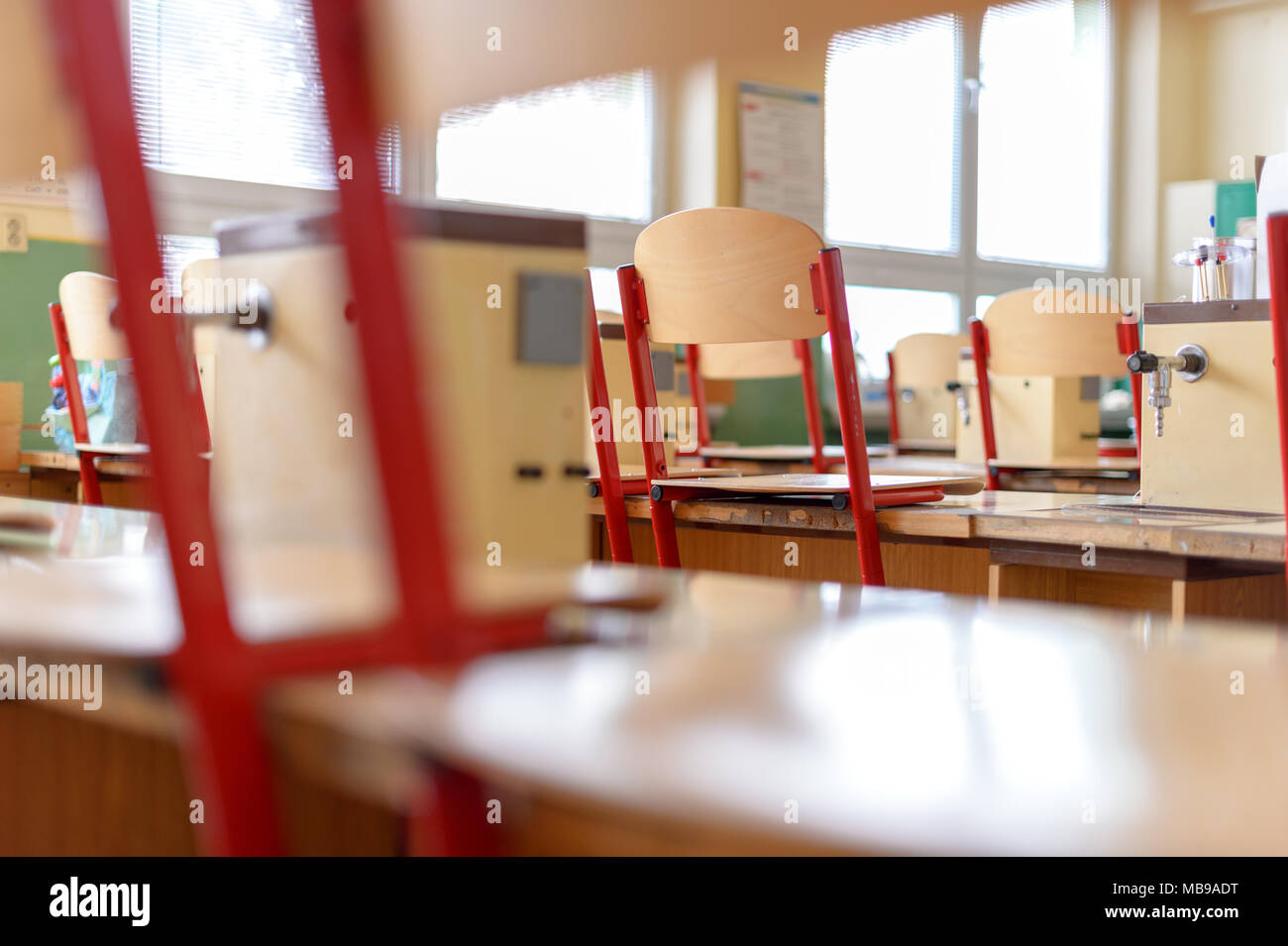 Empty science laboratory classroom. Education concept Stock Photo - Alamy