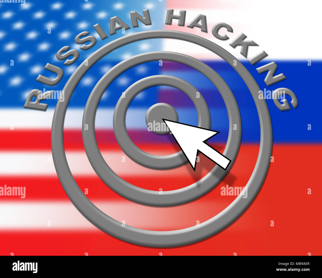Russian Hacking Target And Pointer 3d Illustration Stock Photo - Alamy