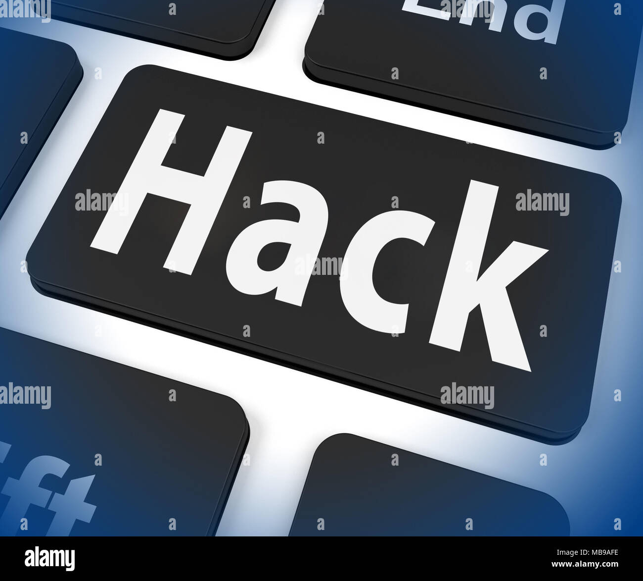 Hack Computer Key Showing Cybercrime 3d Illustration Stock Photo - Alamy