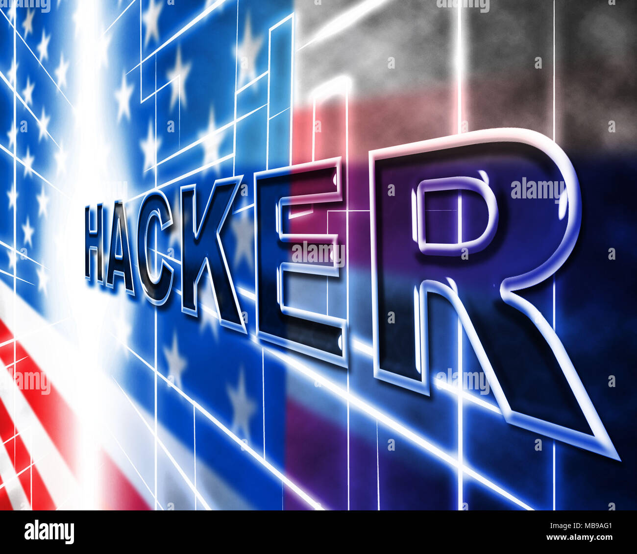 Hacker Flag Glowing Design Showing Hacking 3d Illustration Stock Photo ...