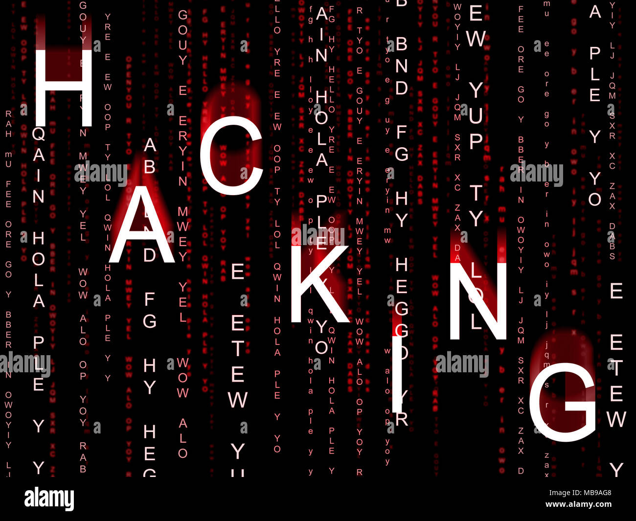 Hacking Data Glowing Shows Cybercrime 3d Illustration Stock Photo - Alamy