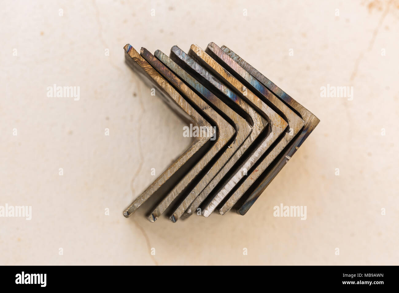 Stacked of Steel Angled Bar. Metal material for industry construction ...