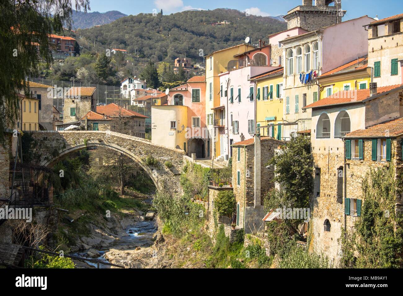 Landscape village in europa style Stock Photo - Alamy