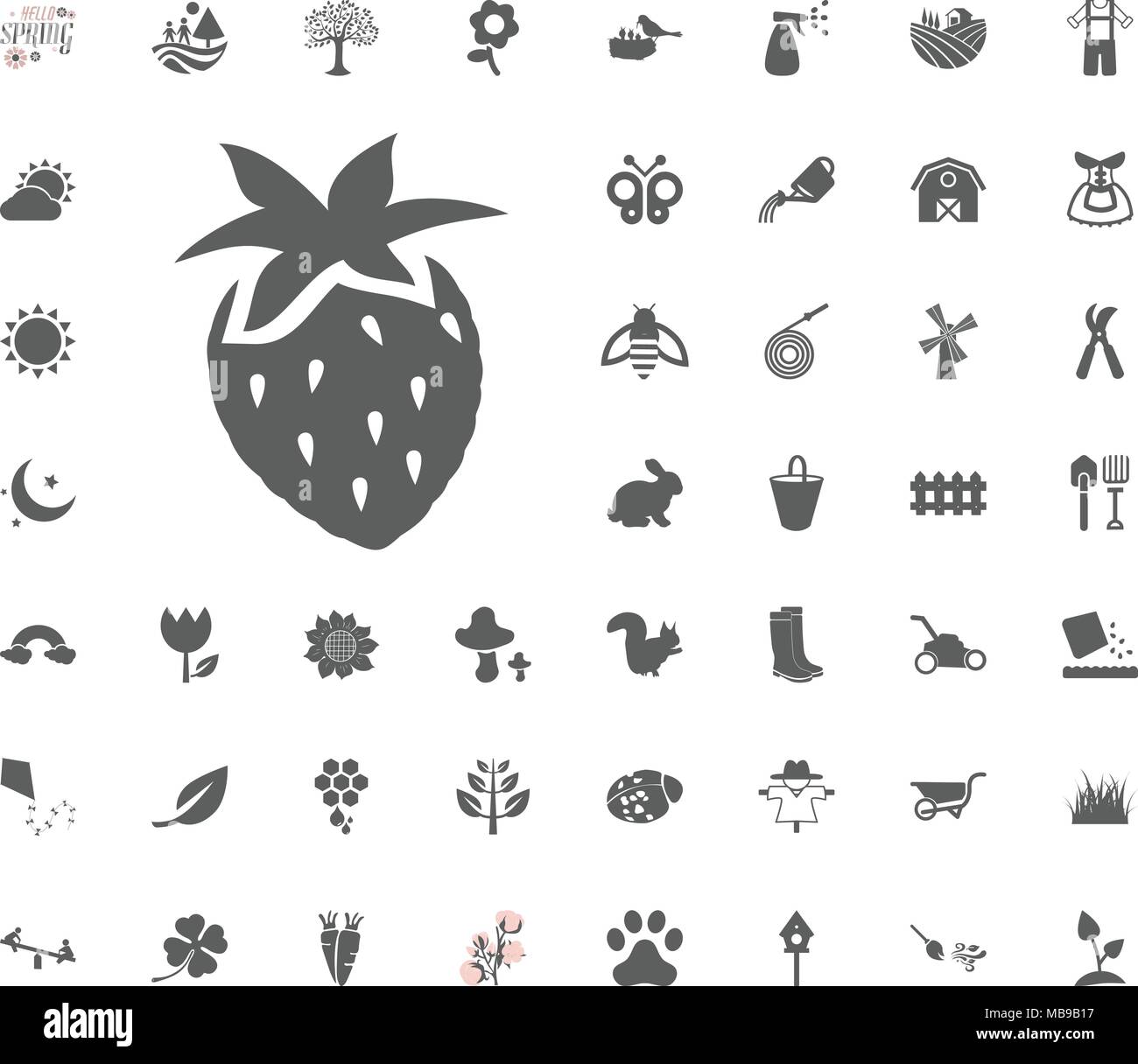 Strawberry icon. Spring vector illustration icon set Stock Vector Image ...