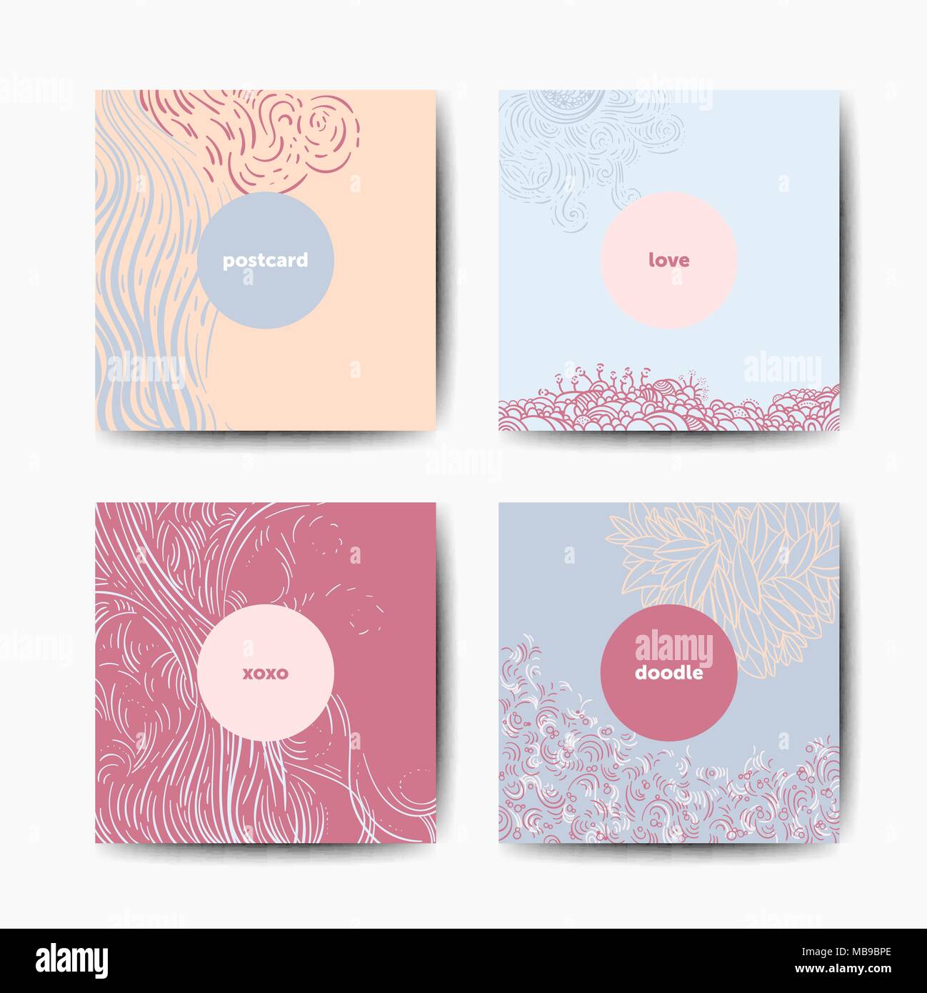 Modern brush vector postcard template Stock Vector Image & Art - Alamy