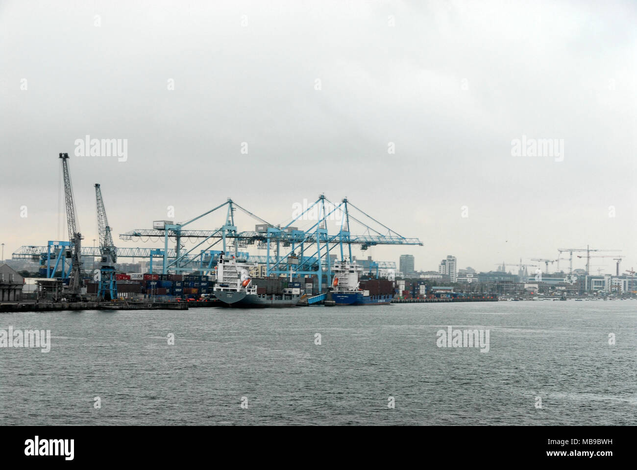 Dublin Docks on the River Liffey in Dublin, Southern Ireland Stock ...