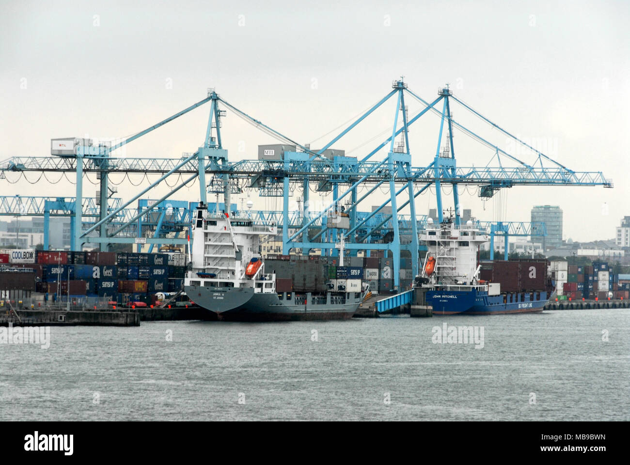Dublin Docks on the River Liffey in Dublin, Southern Ireland Stock ...