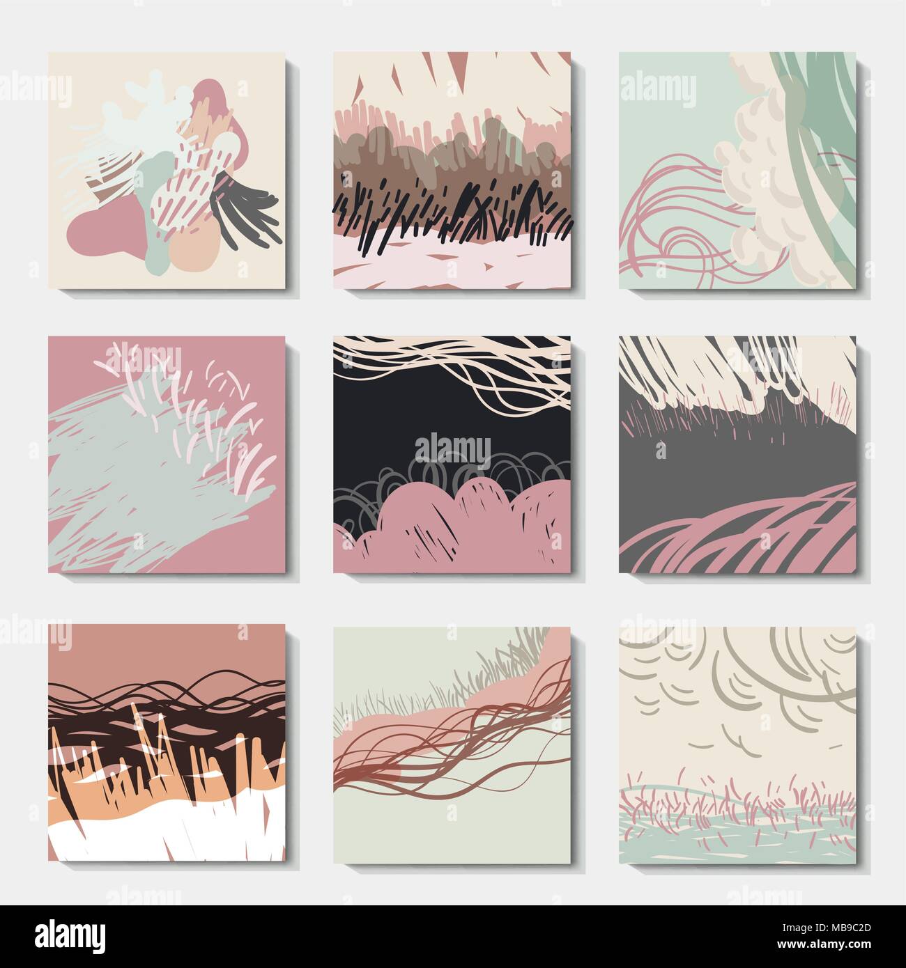 Modern brush vector postcard template Stock Vector Image & Art - Alamy