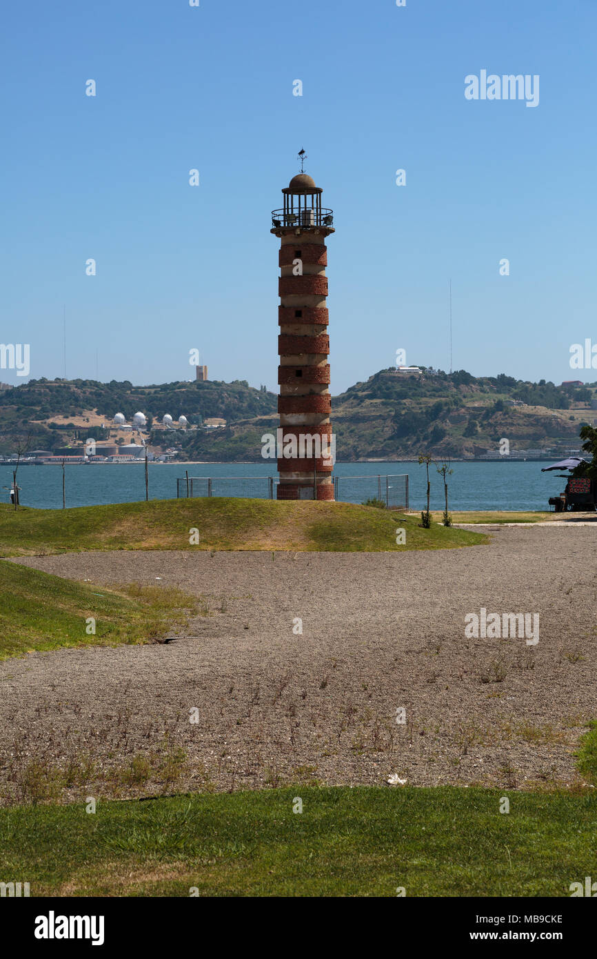 Lisbon brick lighthouse hi-res stock photography and images - Alamy