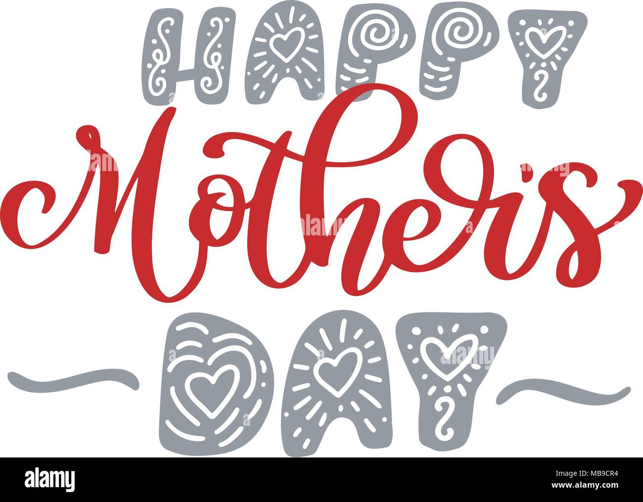 Happy Mothers Day Hand Drawn Lettering Quotes Vector T Shirt Or Postcard Print Design Vector