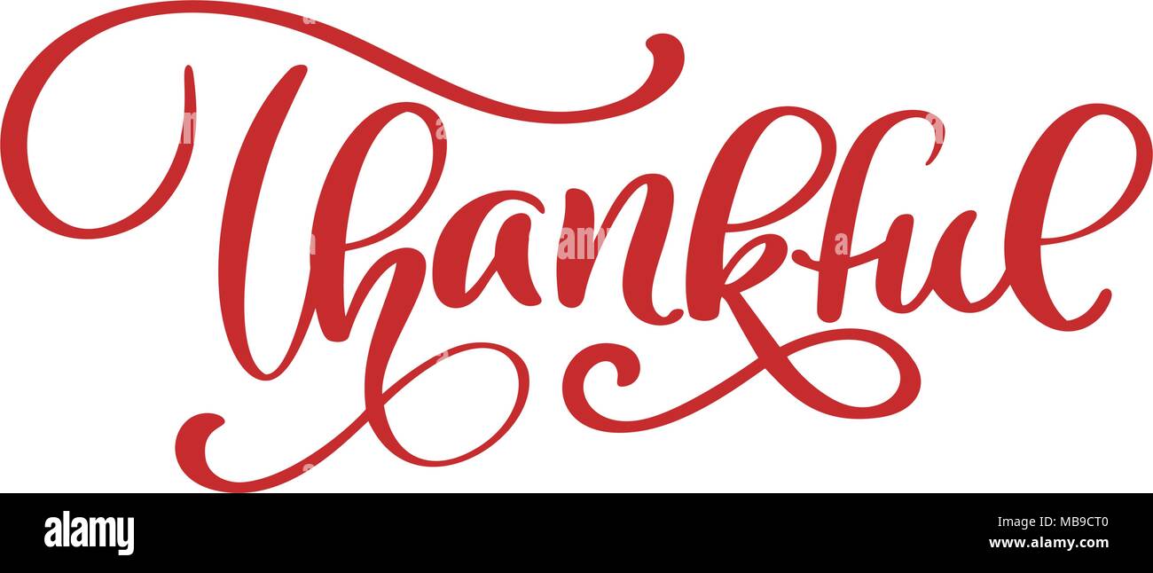 Thankful handwritten inscription. Hand drawn Thank You lettering card ...