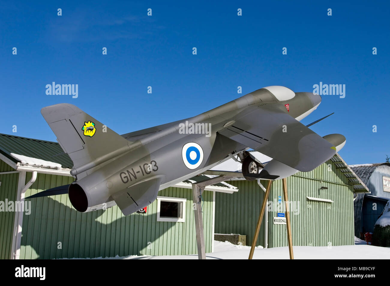 Folland Gnat Mk.1 on display, Lappeenranta Finland Stock Photo - Alamy