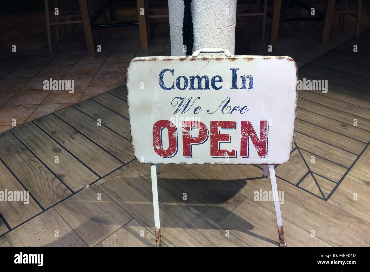 restaurant welcome sign on floor, Finland Stock Photo - Alamy