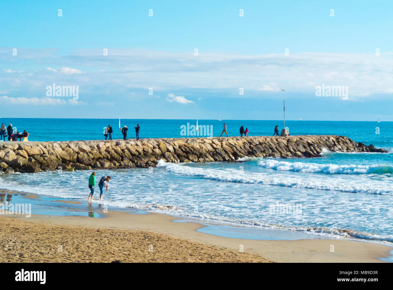 Platja de la Fragata, Sitges, Catalonia, Spain Stock Photo - Alamy