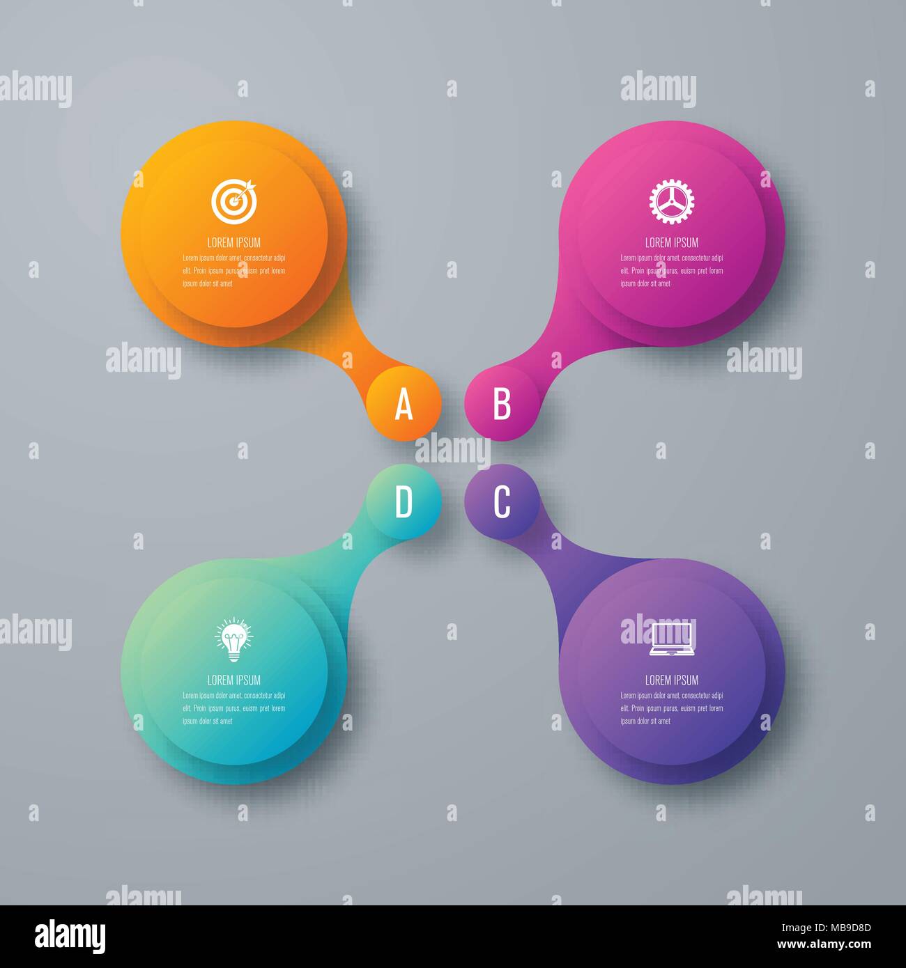 Vector illustration infographics 4 options. Data and information ...