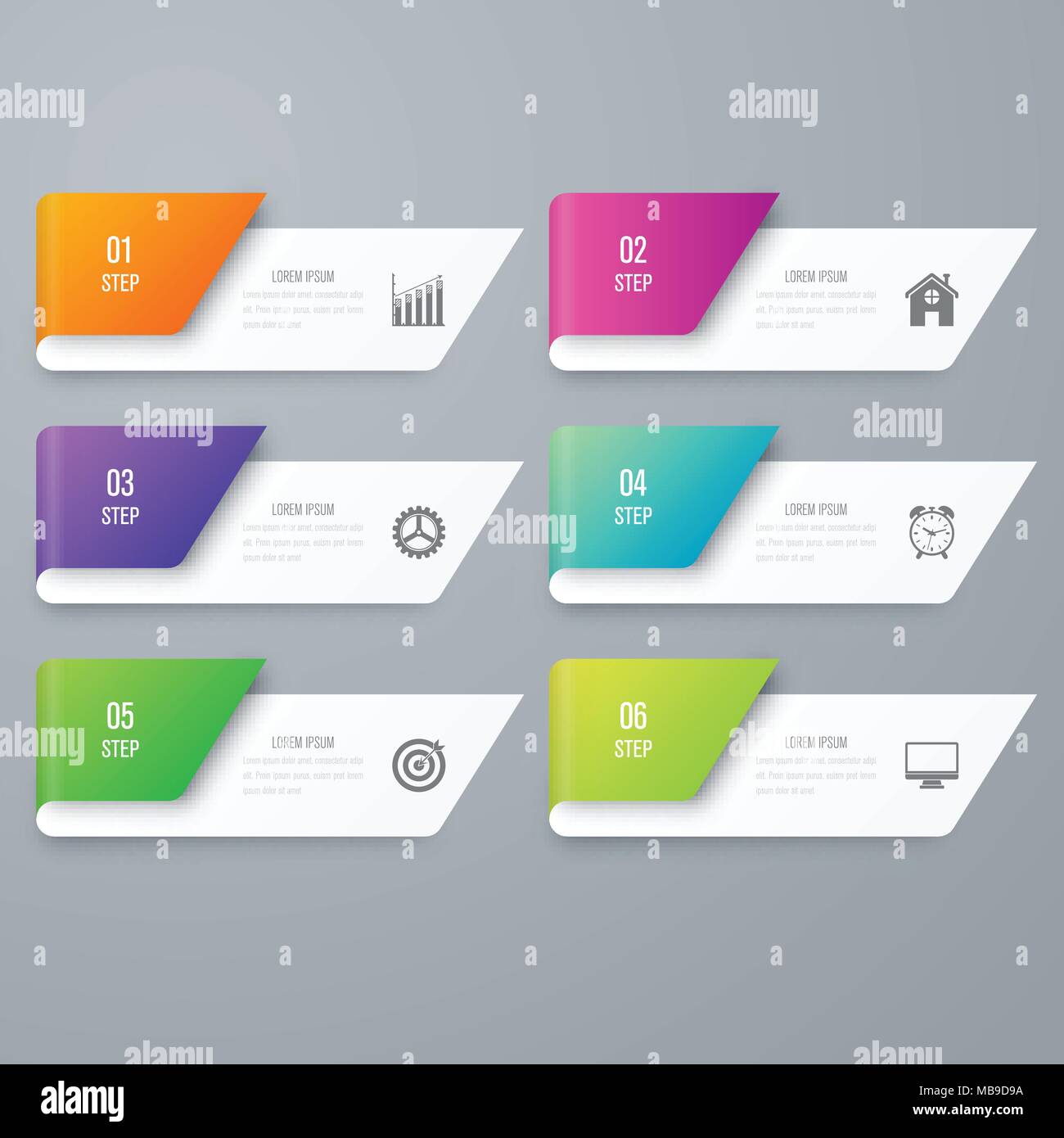 Vector illustration infographics 6 options. Data and information ...