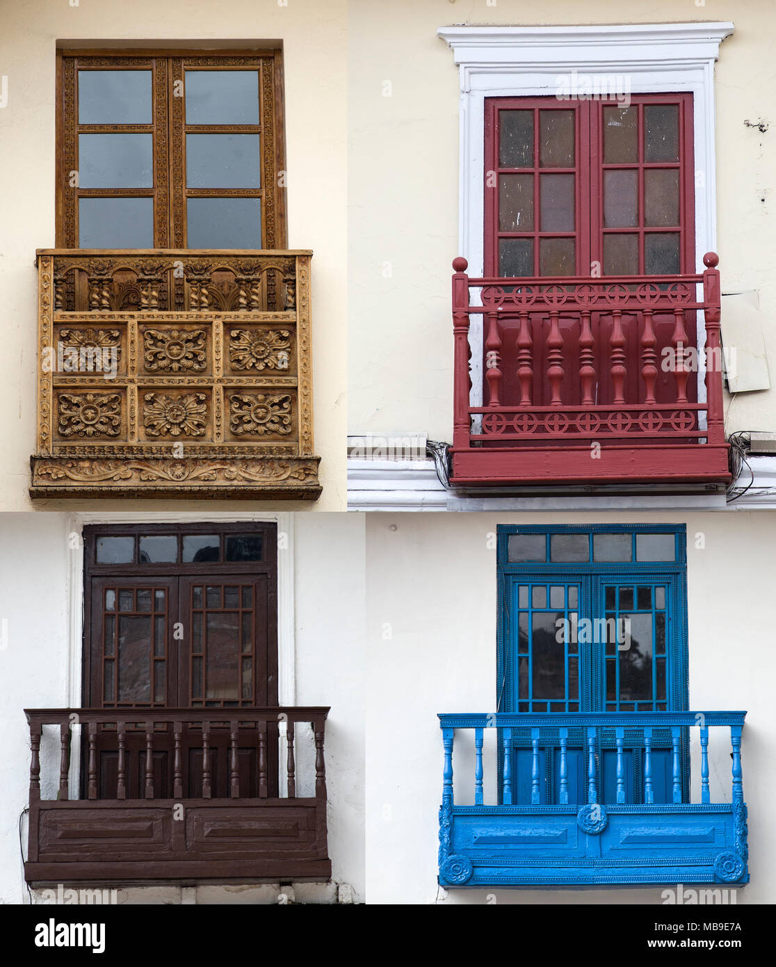 View at traditional windows from Cusco, Peru Stock Photo - Alamy