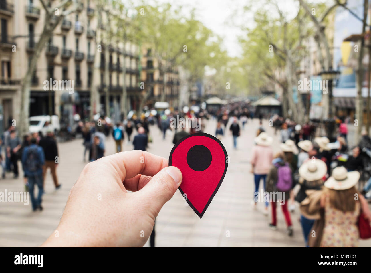 Map city barcelona map pin hi-res stock photography and images - Alamy