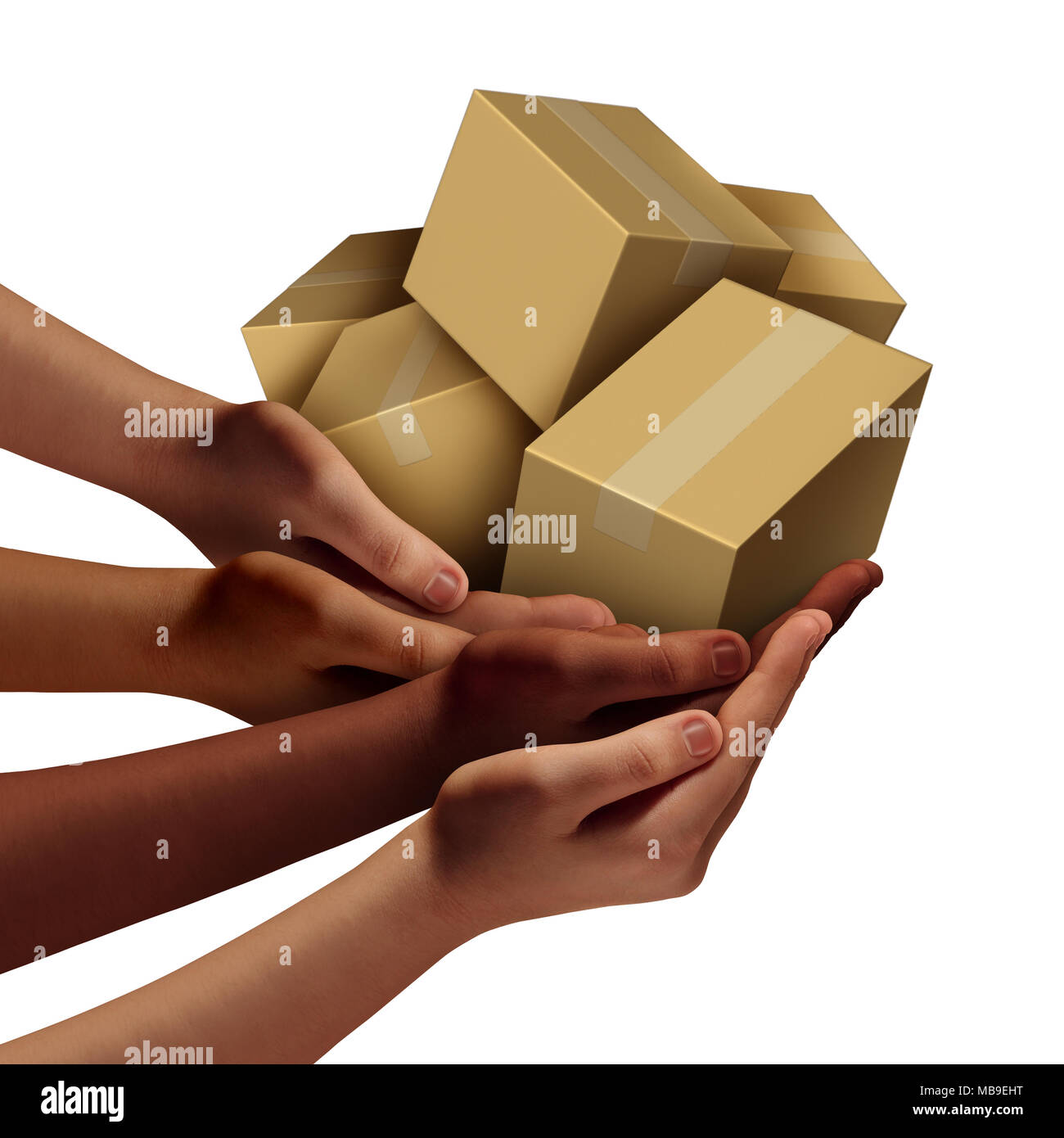 3d people carrying cardboard boxes hi-res stock photography and images ...