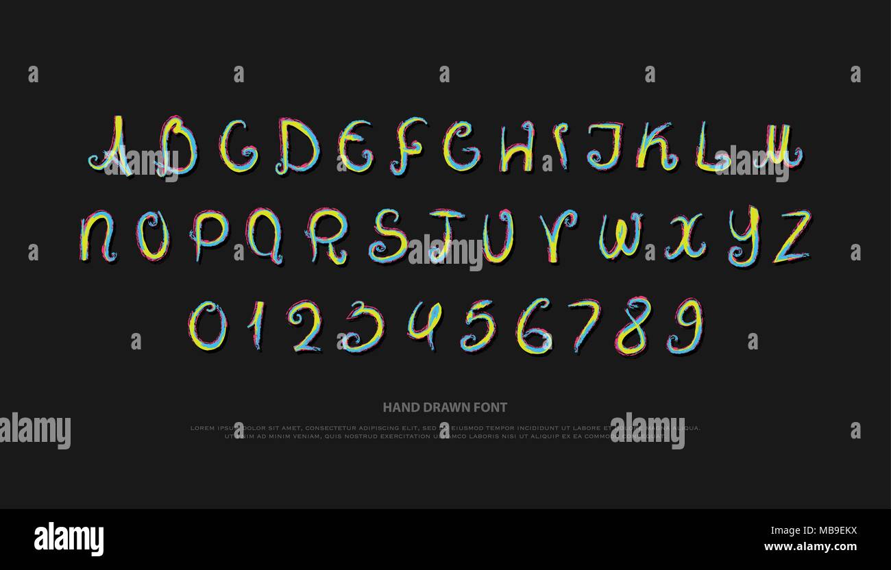 Brush Font Stock Vector Images - Alamy