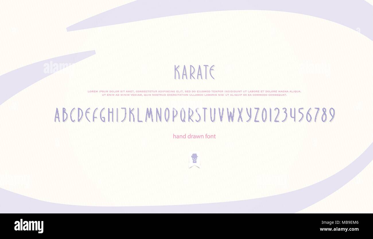 hand drawn alphabet letters and numbers. vector font type design ...