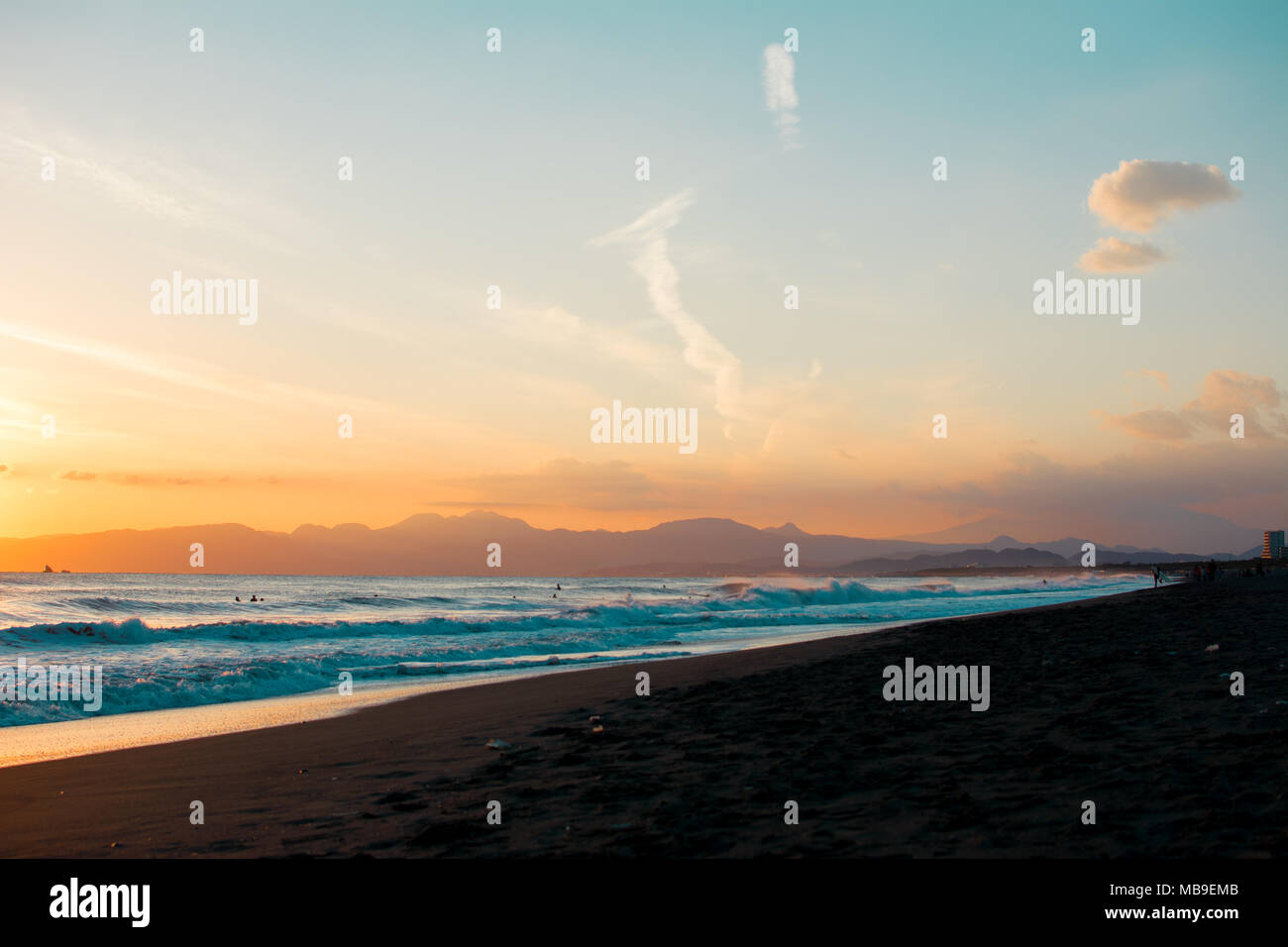 Beach around Shonan in Japan. Shonan is an area located in a little ...
