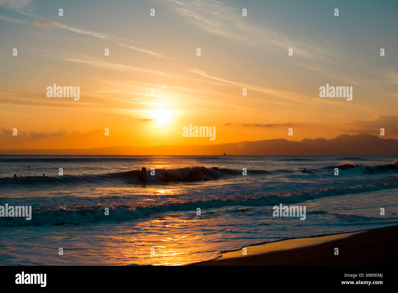 Beach around Shonan in Japan. Shonan is an area located in a little ...