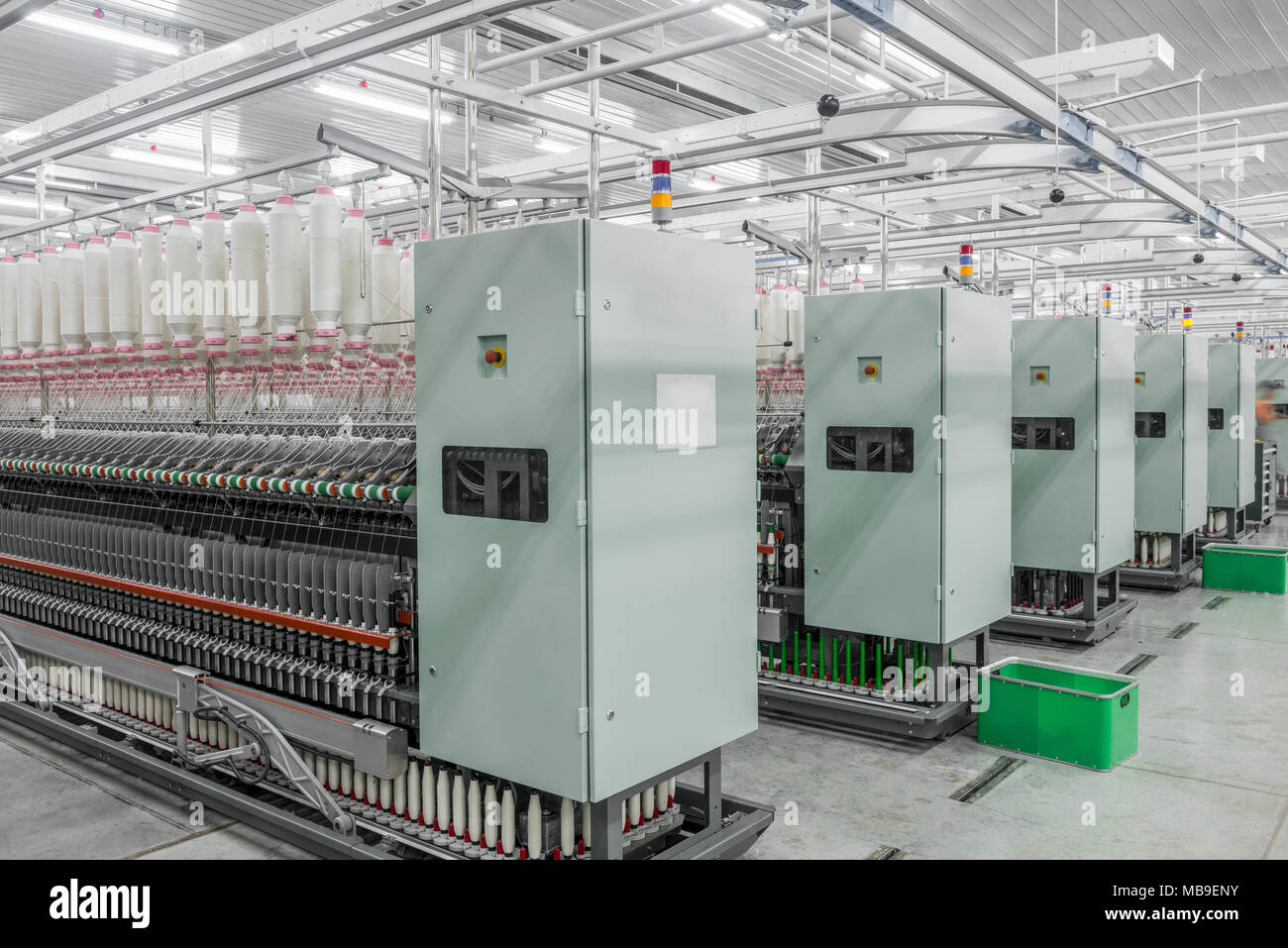 Machinery and equipment in the workshop for the production of thread ...