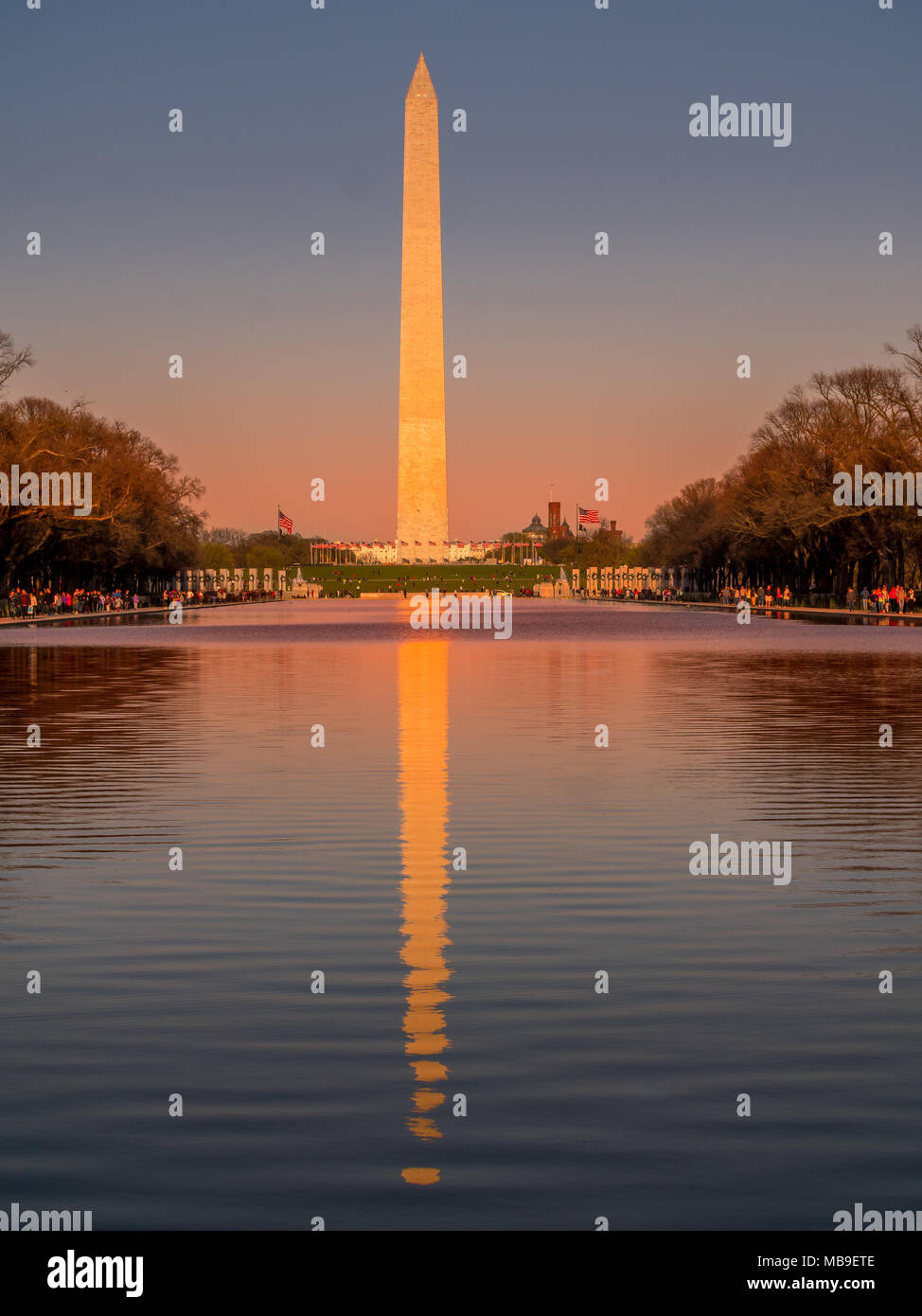 Washington monument, mirrored in the reflecting pool Stock Photo - Alamy