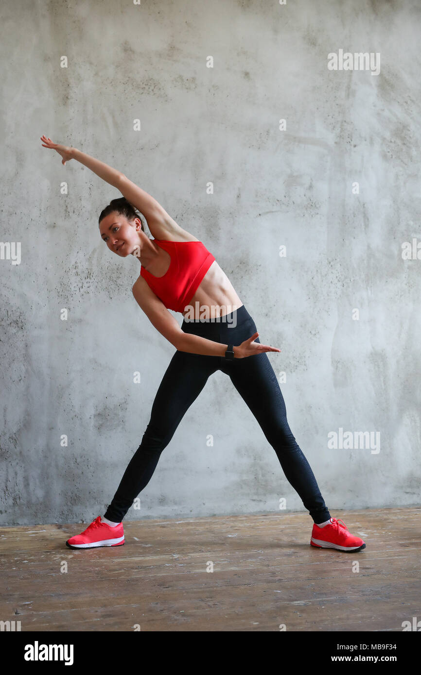 Fitness. Woman doing workout at home Stock Photo - Alamy