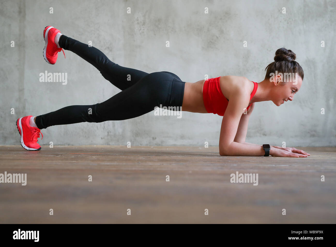 Fitness. Woman doing workout at home Stock Photo - Alamy