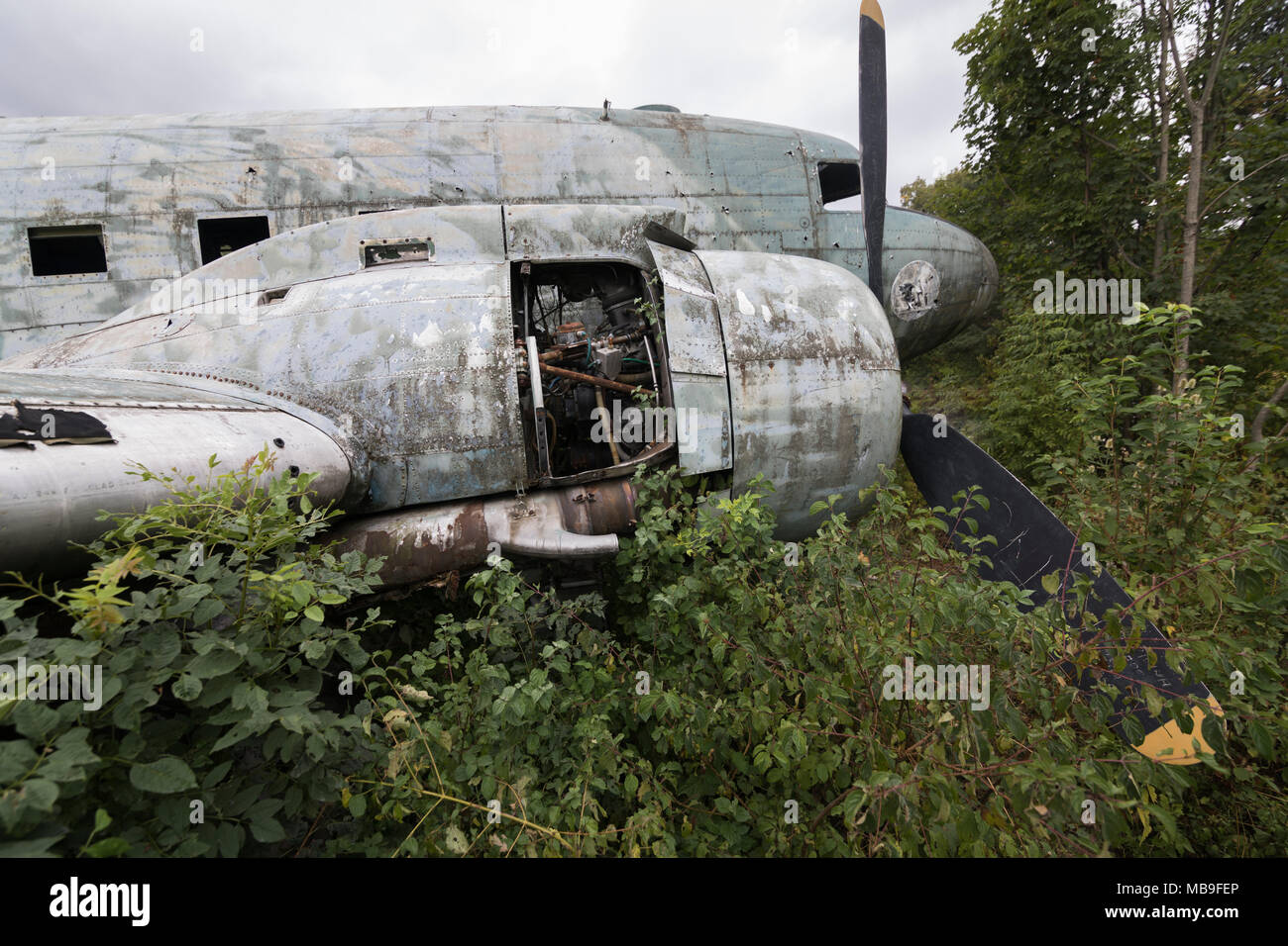 Shot down Douglas C-47b Dakota at abandoned military airfield of the ...
