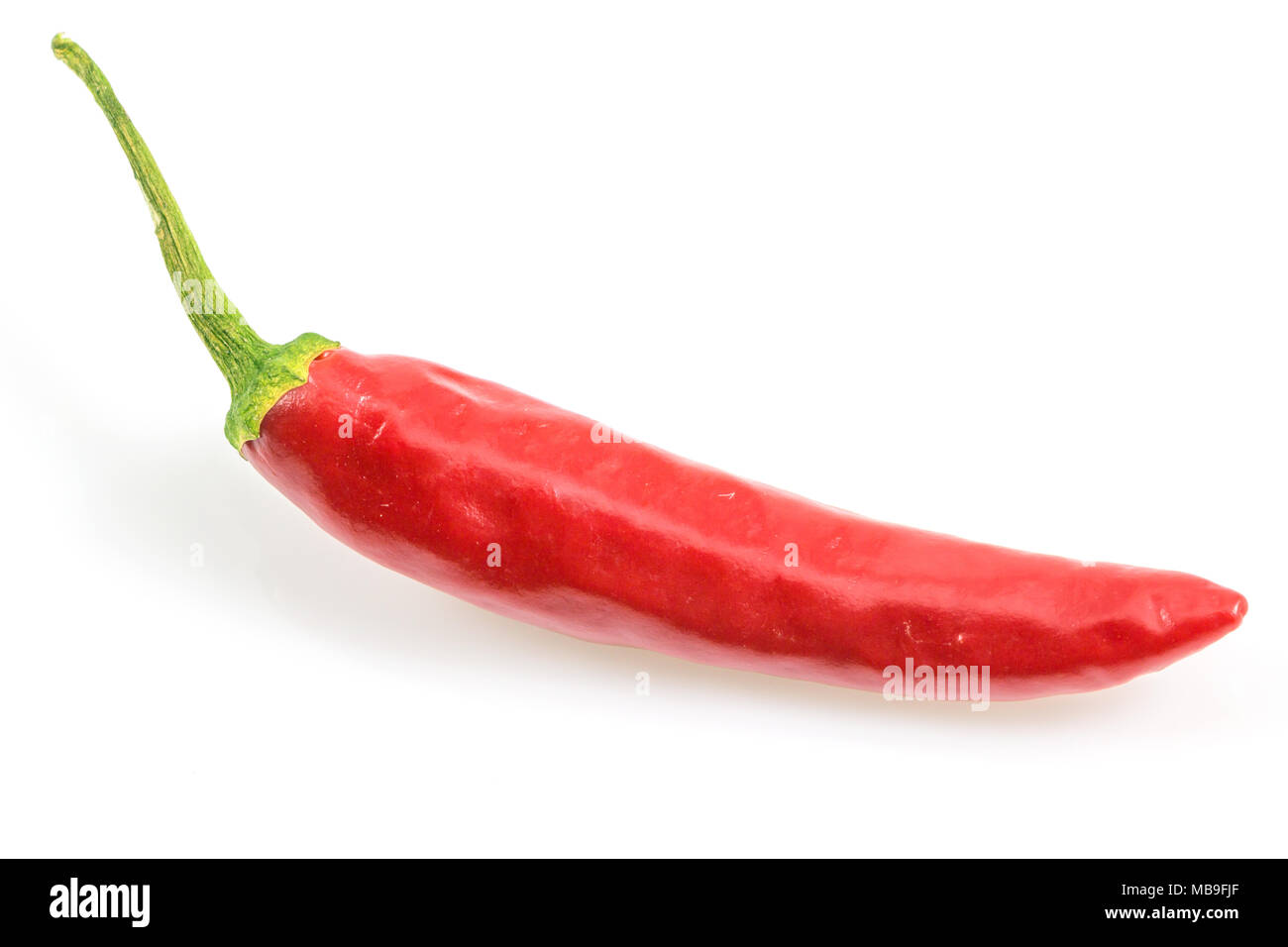 Red fresh chili pepper isolated on a white background with clipping ...