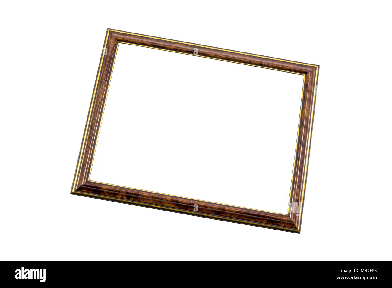 Classic wooden frame, vintage frame isolated on white background, with ...