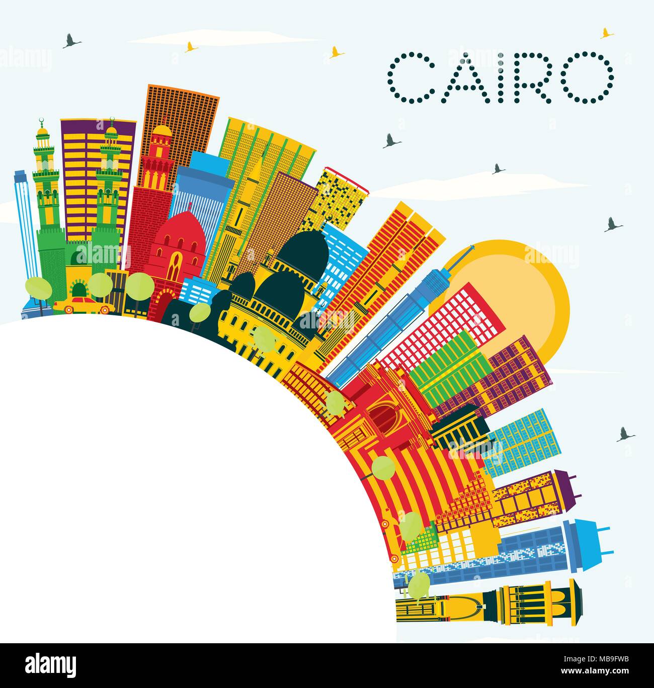 Historic view cairo egypt illustration Stock Vector Images - Alamy