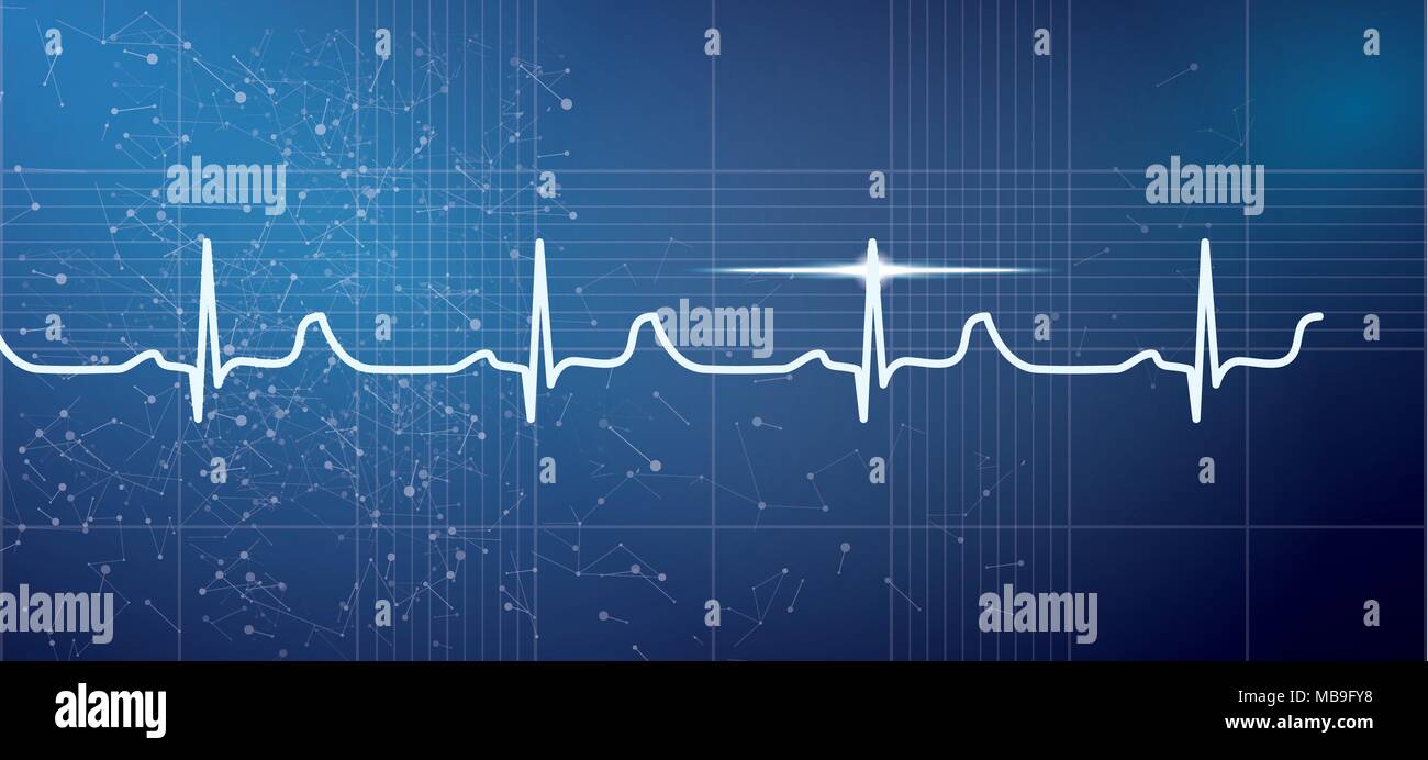 Ecg Abstract Backgrounds With Heart And ECG (electrocardiogram) Trace