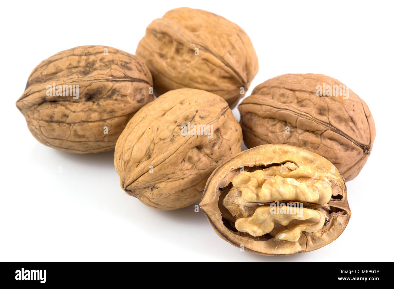 Walnuts, walnut kernel isolated on white background, with clipping path ...