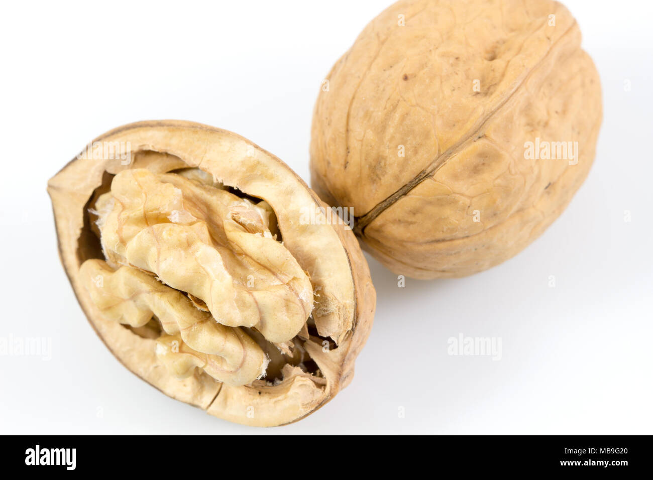 Walnuts, walnut kernel isolated on white background, with clipping path ...