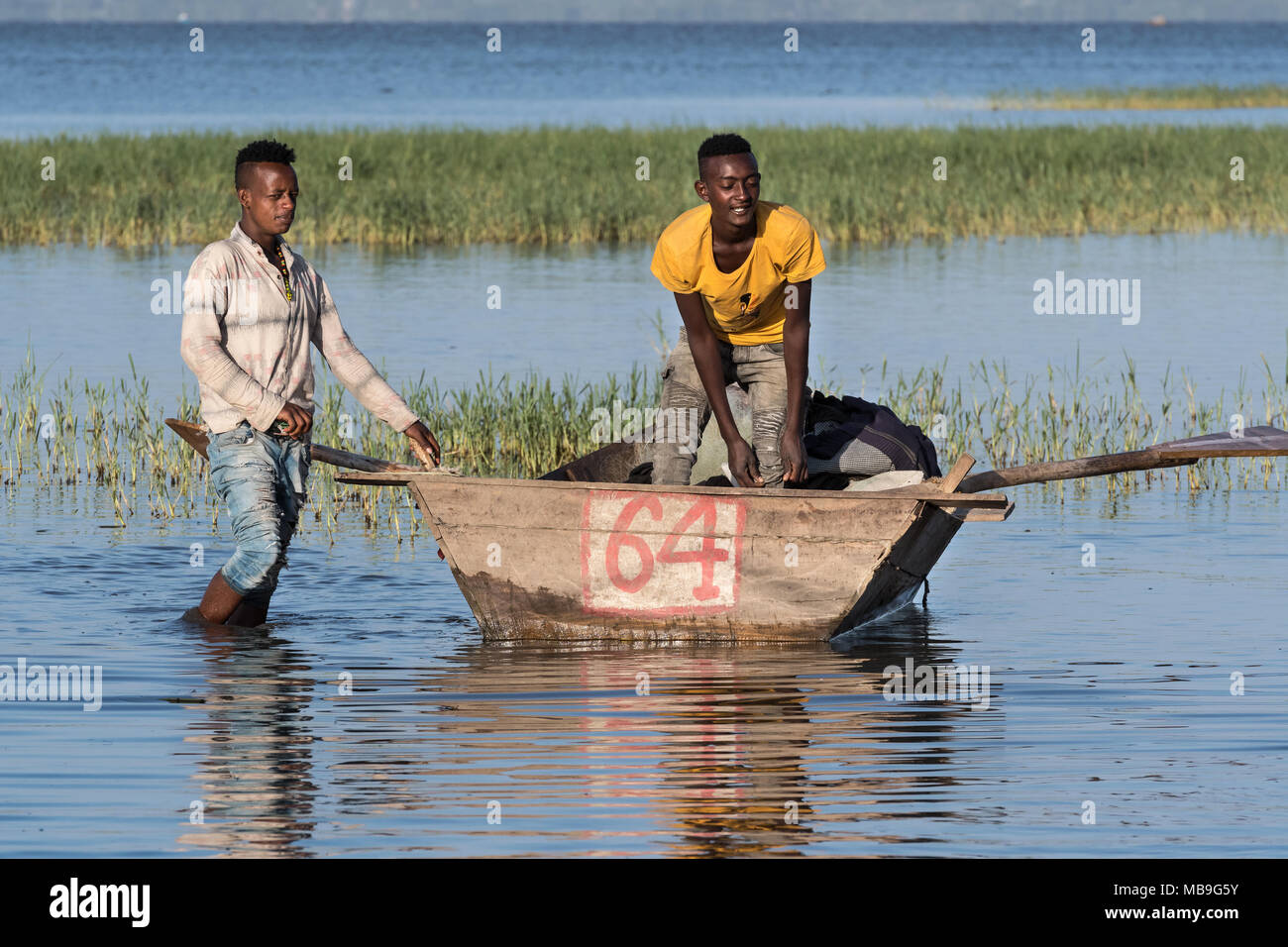 Ethiopian fishers, lake Awasa Stock Photo - Alamy