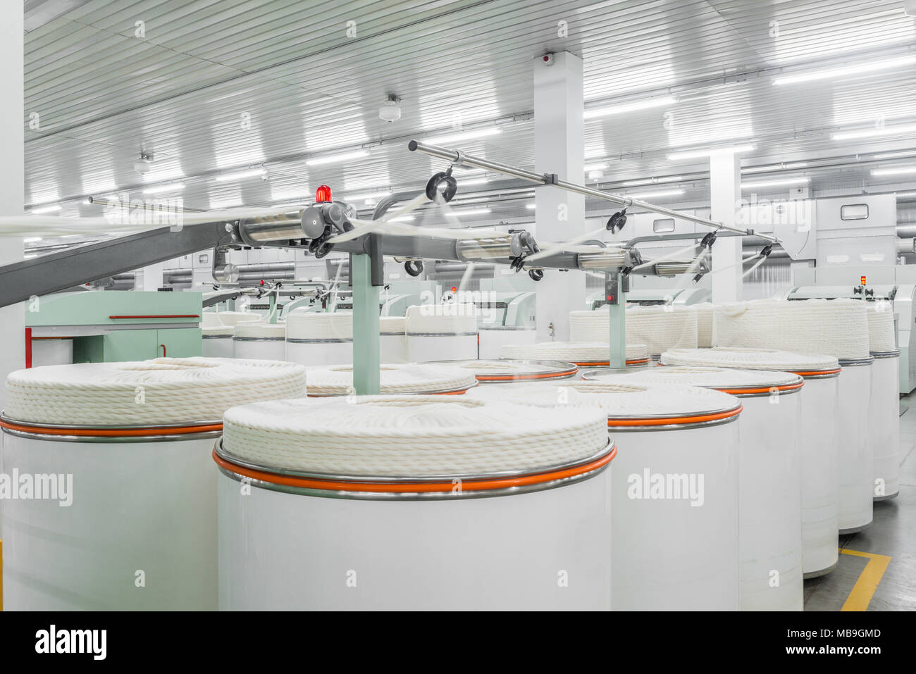 Machinery and equipment in the workshop for the production of thread ...