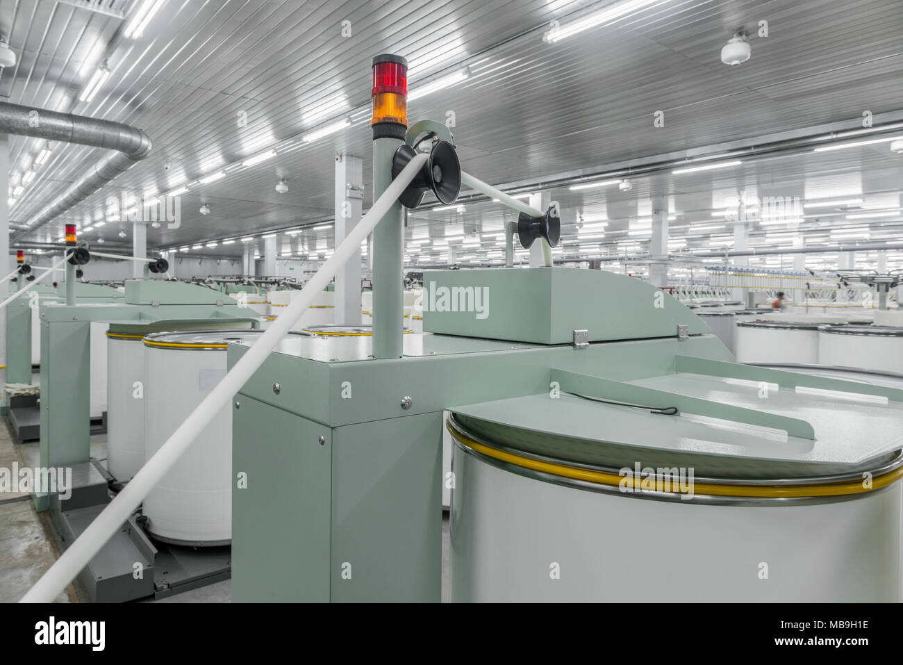 Machinery and equipment in the workshop for the production of thread ...