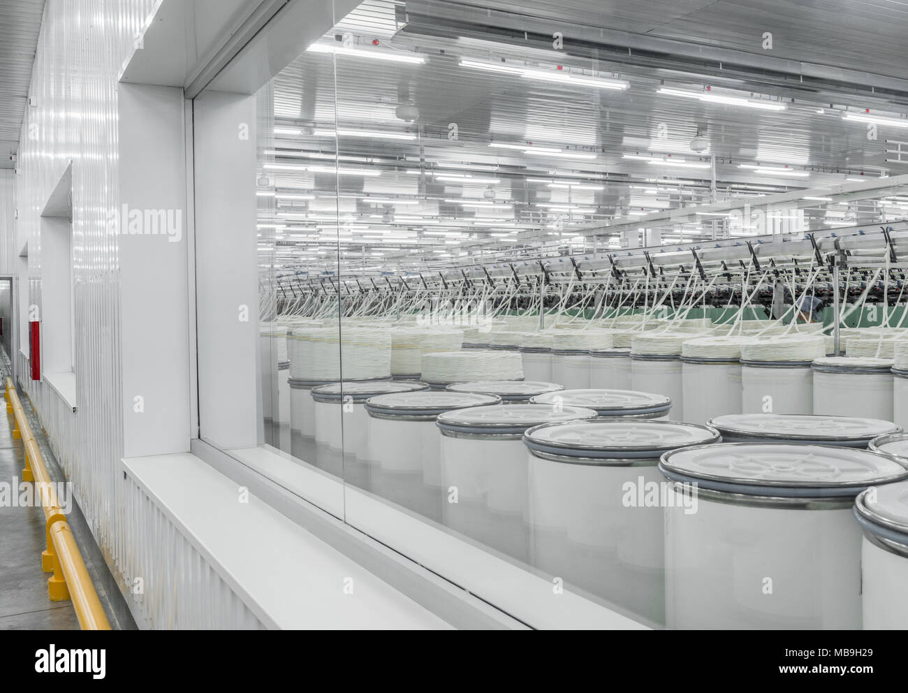 Machinery and equipment in the workshop for the production of thread ...