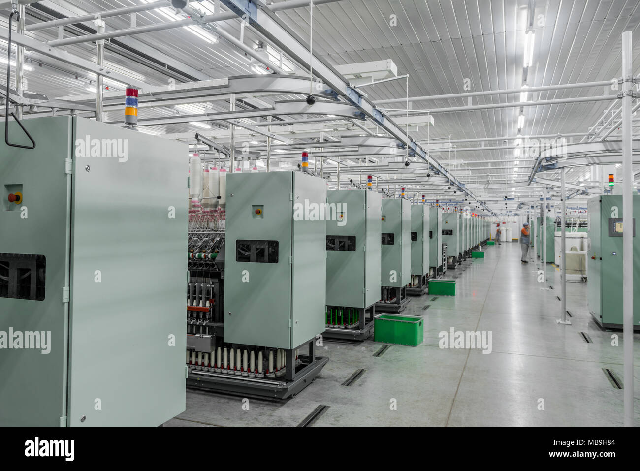 Machinery and equipment in the workshop for the production of thread ...