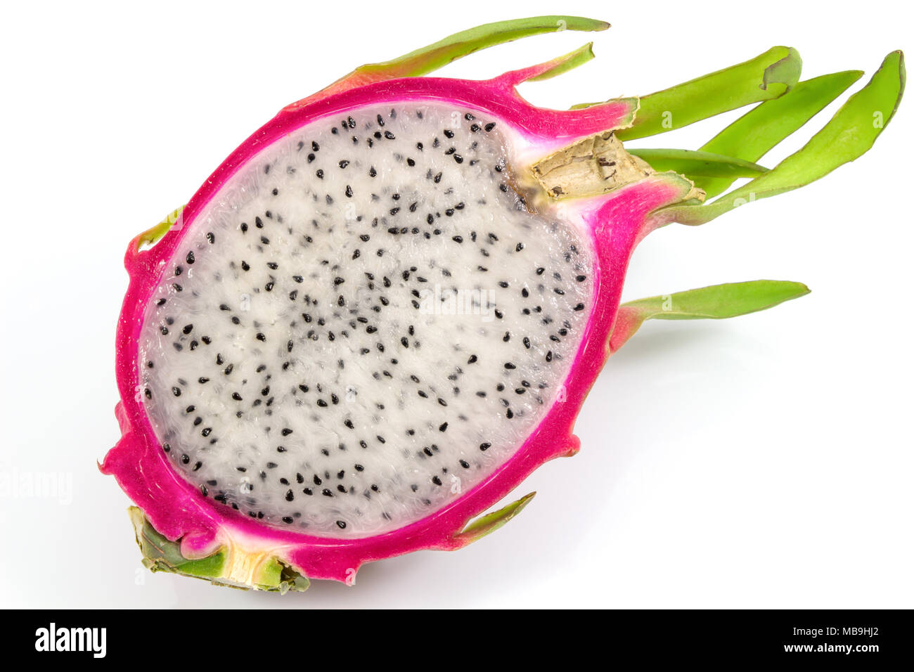 vivid of dragon fruit, bright color of dragon fruit isolate on white ...