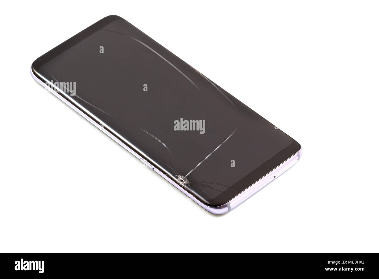 New and modern smartphone with screen has cracks, Touch screen ...