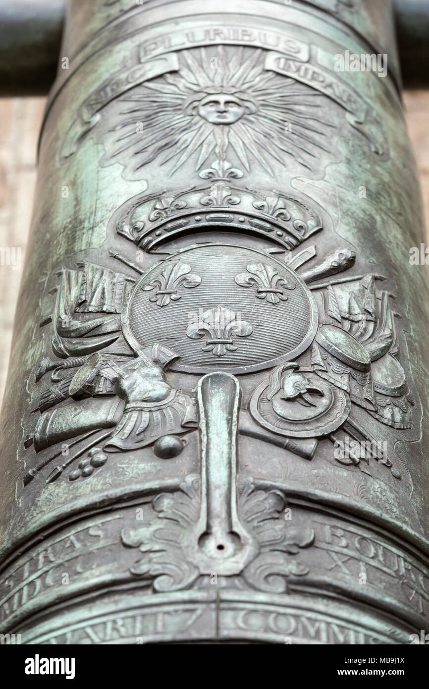 Historic cannon in Les Invalides museum in Paris, France Stock Photo ...