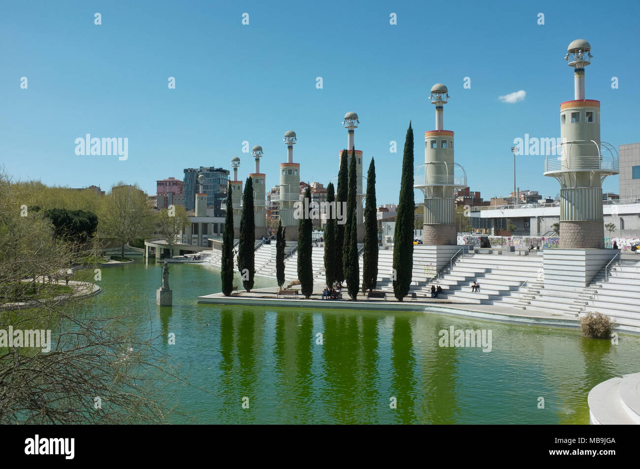 Park and Garden Parc de l'Espanya Industrial, Sants area, Barcelona ...