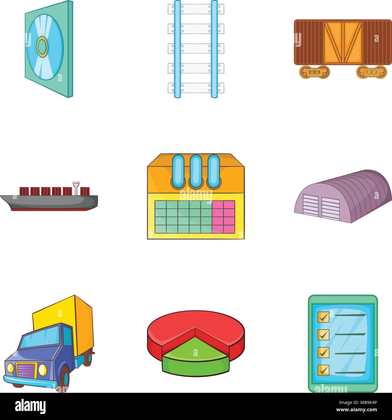 Warehouse icons set, cartoon style Stock Vector Image & Art - Alamy